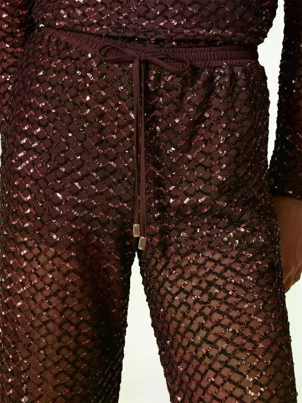 TWINSET Sequinned Wide-leg Trousers
