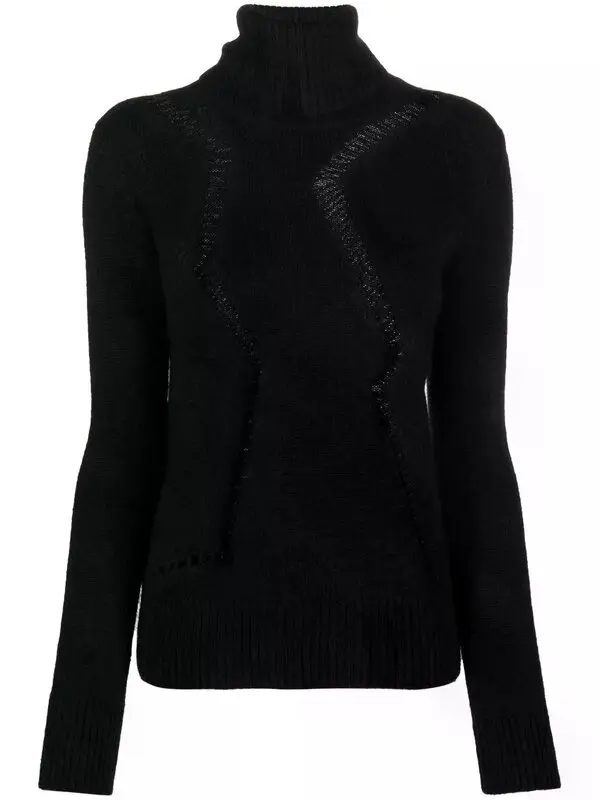 Saint Laurent Cut-out Roll-neck Jumper