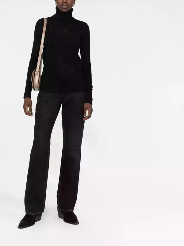 Saint Laurent Cut-out Roll-neck Jumper