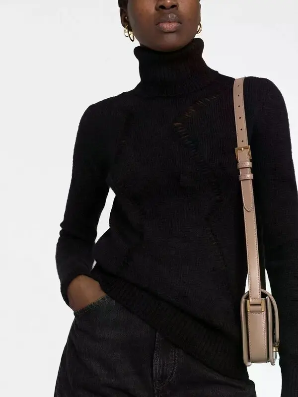Saint Laurent Cut-out Roll-neck Jumper