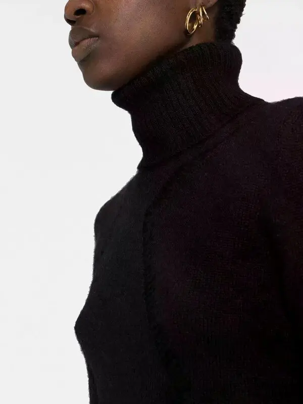 Saint Laurent Cut-out Roll-neck Jumper