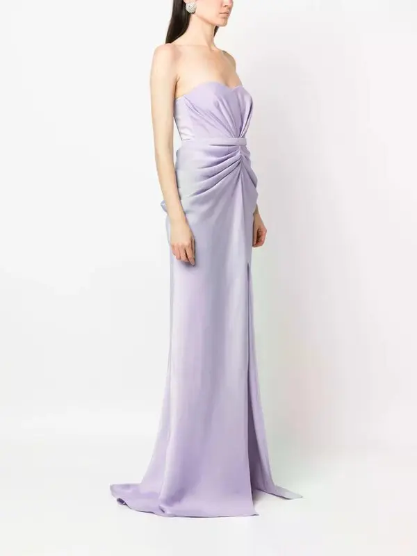 ANA RADU Ruched Strapless Gown