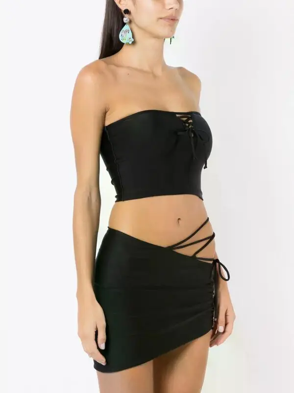 AMIR SLAMA Lace-up Cropped Top