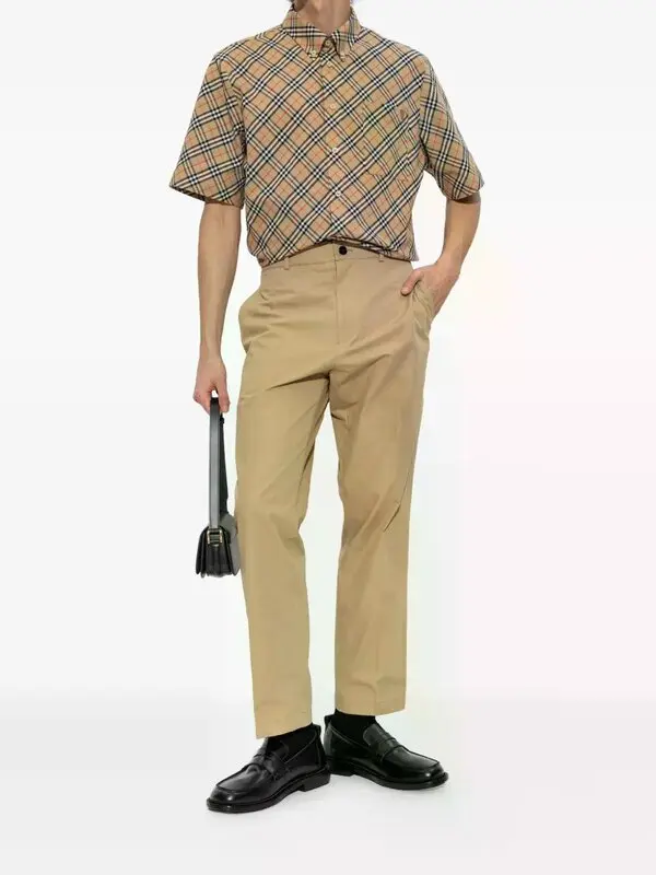 Burberry Cotton Trousers - Neutrals