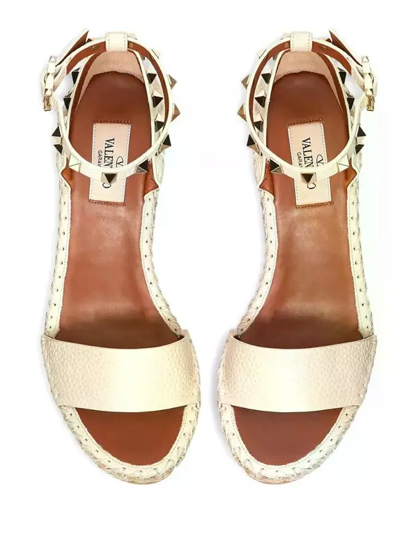 Valentino Garavani 105mm Double Rockstud Wedge Sandals