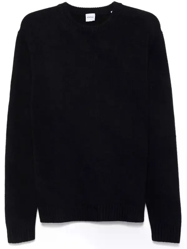 Aspesi Crew-neck Wool-blend Sweater - Blue