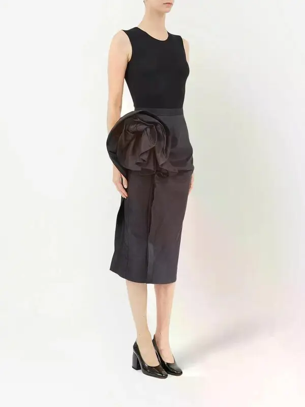 MAISON MARGIELA Moiré-effect Ruffled Midi Skirt