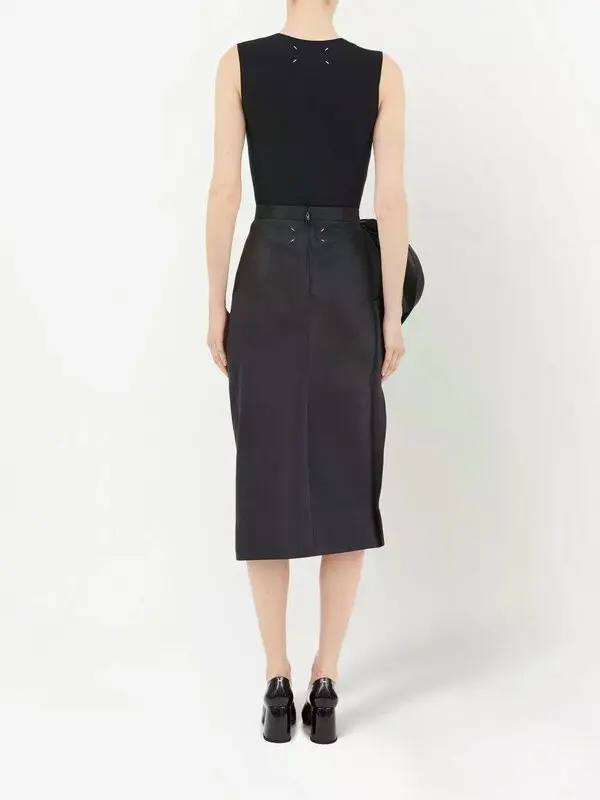 MAISON MARGIELA Moiré-effect Ruffled Midi Skirt