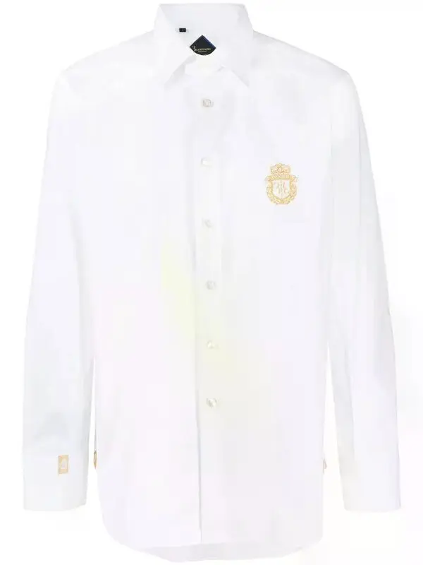 BILLIONAIRE Silver Cut Logo-print Shirt