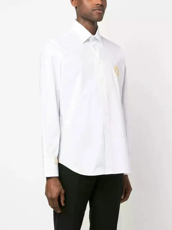 BILLIONAIRE Silver Cut Logo-print Shirt