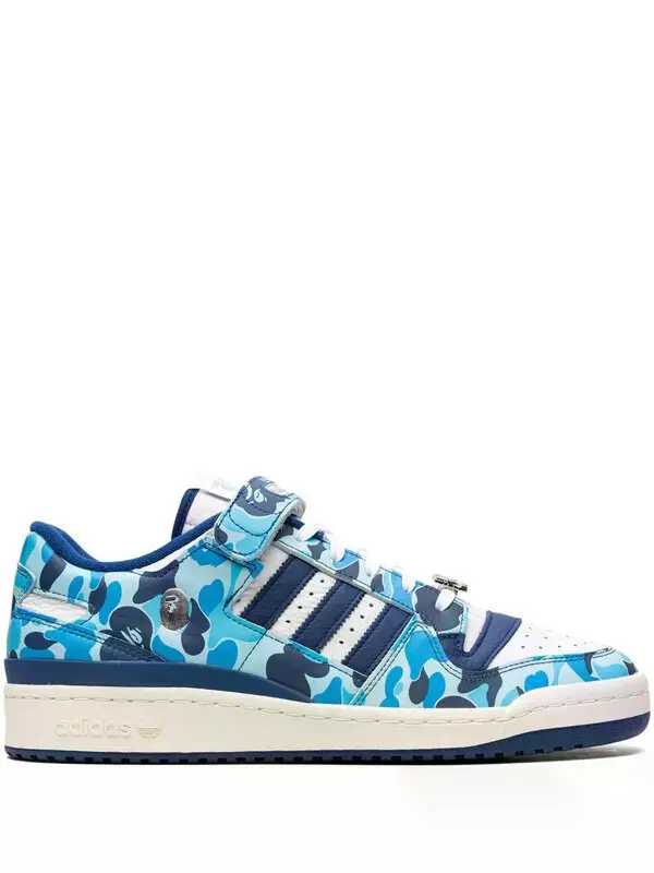 Adidas Forum '84 Low Bape 30th Anniversary Sneakers - Blue