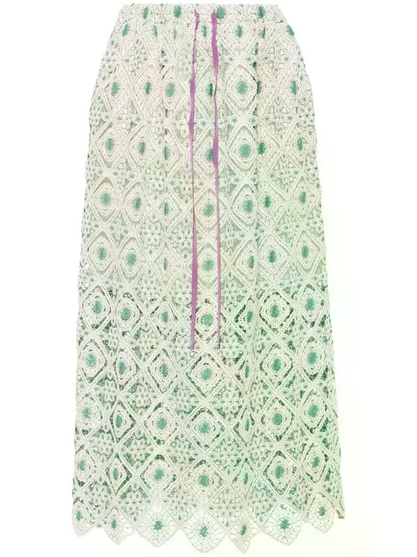 La DoubleJ Macramé Midi Skirt