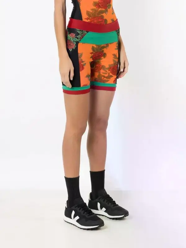 AMIR SLAMA Mesh Floral Print Shorts
