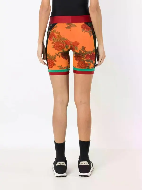 AMIR SLAMA Mesh Floral Print Shorts