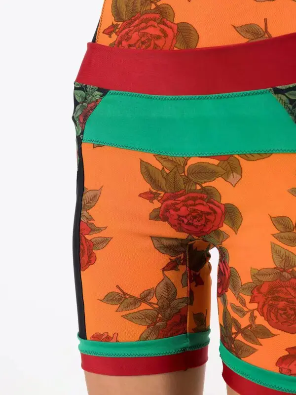 AMIR SLAMA Mesh Floral Print Shorts