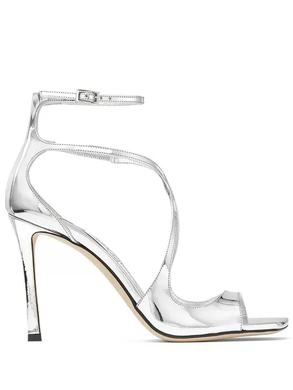 JIMMY CHOO Azia 95 Ankle-strap Sandals - Silver