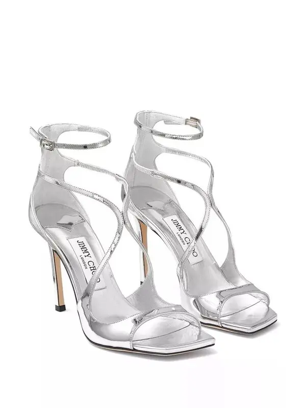 JIMMY CHOO Azia 95 Ankle-strap Sandals - Silver