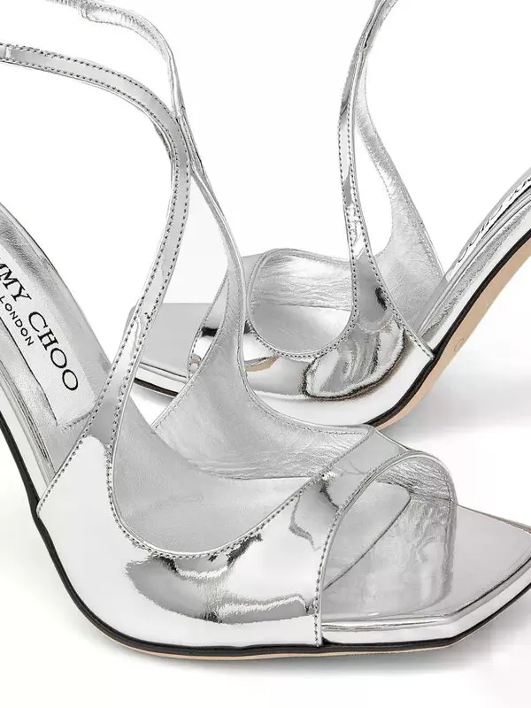 JIMMY CHOO Azia 95 Ankle-strap Sandals - Silver