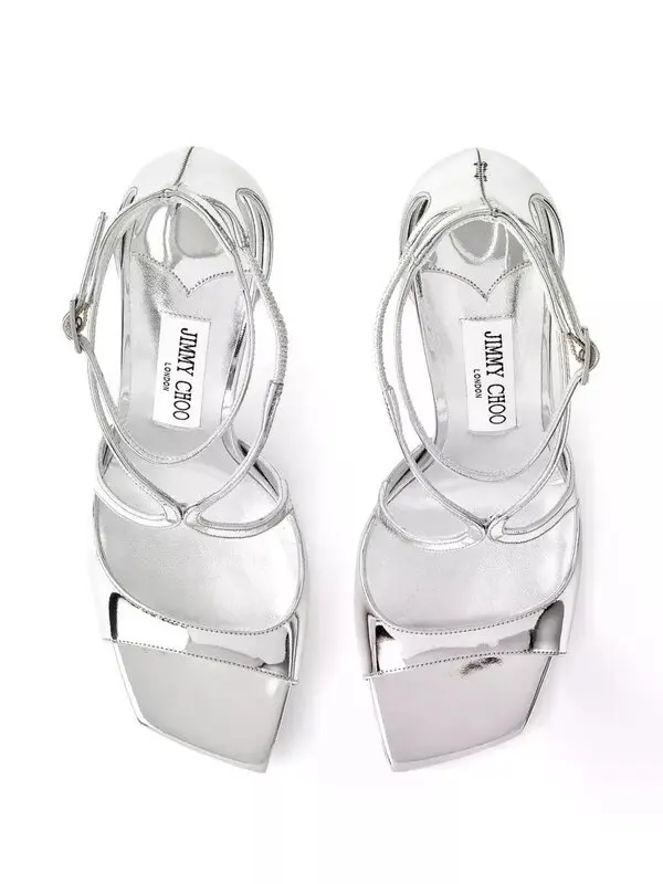 JIMMY CHOO Azia 95 Ankle-strap Sandals - Silver