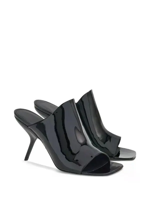 FERRAGAMO Open-toe Leather High Heel Sandals - Black