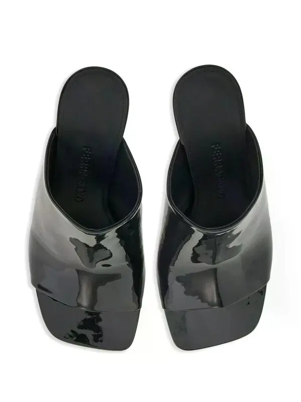 FERRAGAMO Open-toe Leather High Heel Sandals - Black