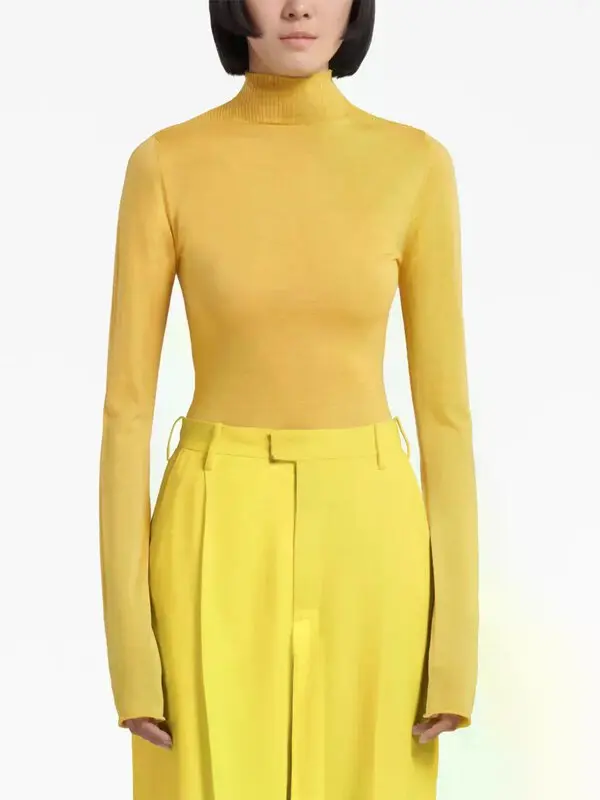 Marni High-neck Ribbed Jumper - Yellow