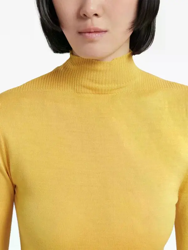 Marni High-neck Ribbed Jumper - Yellow