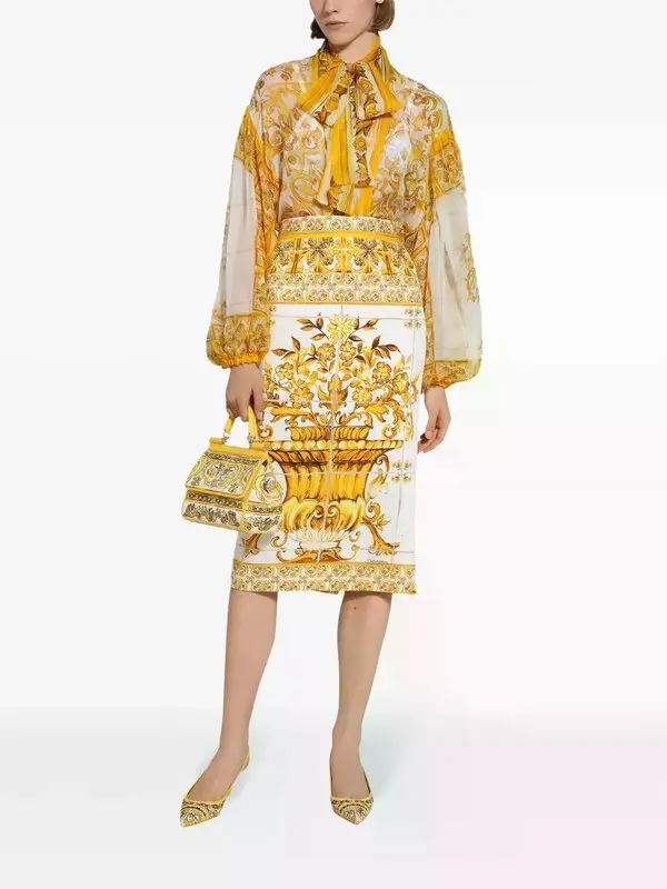 Dolce & Gabbana Majolica-print Silk Blouse