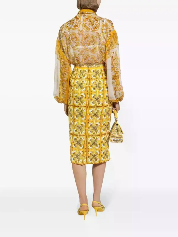 Dolce & Gabbana Majolica-print Silk Blouse
