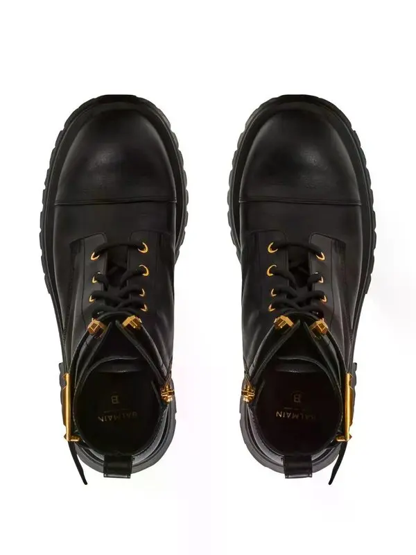 Balmain Romy Lace-up Leather Boots