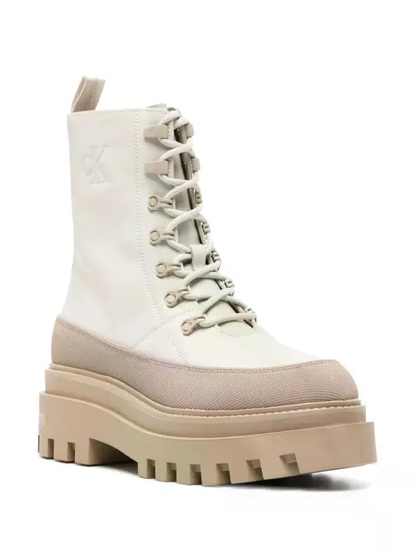 Calvin Klein Logo-debossed Leather Boots