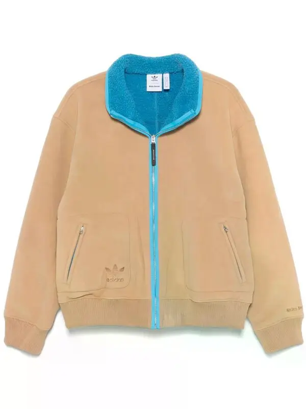 Adidas Zip-up Fleece Sweater With Embroidered Logo