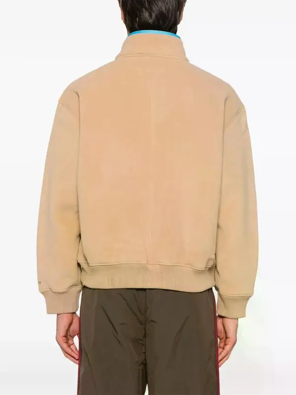 Adidas Zip-up Fleece Sweater With Embroidered Logo