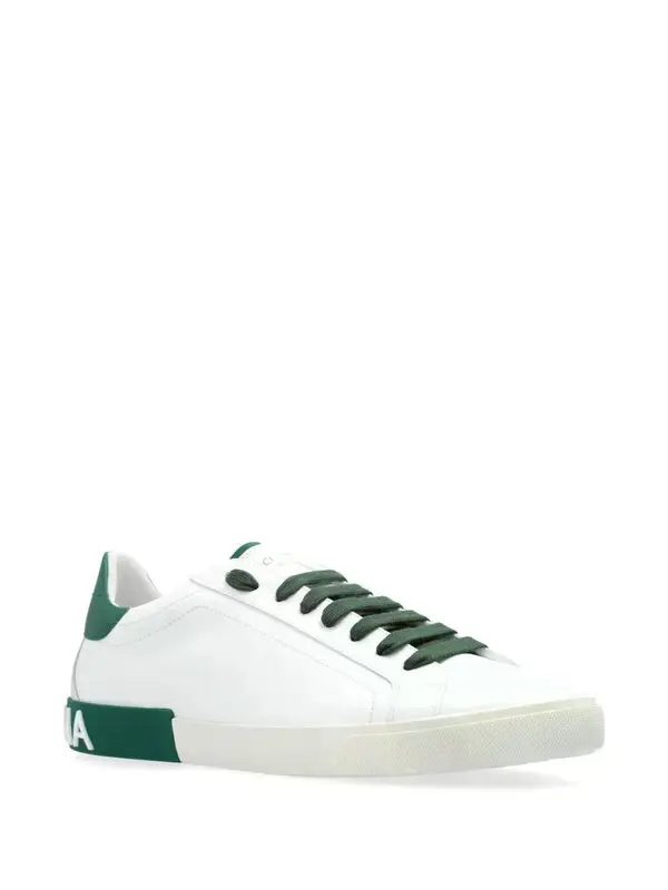 Dolce & Gabbana Portofino Leather Lace-up Sneakers