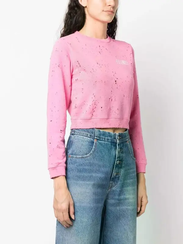 MAISON MARGIELA Distressed Logo-print Sweatshirt