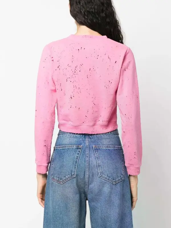 MAISON MARGIELA Distressed Logo-print Sweatshirt
