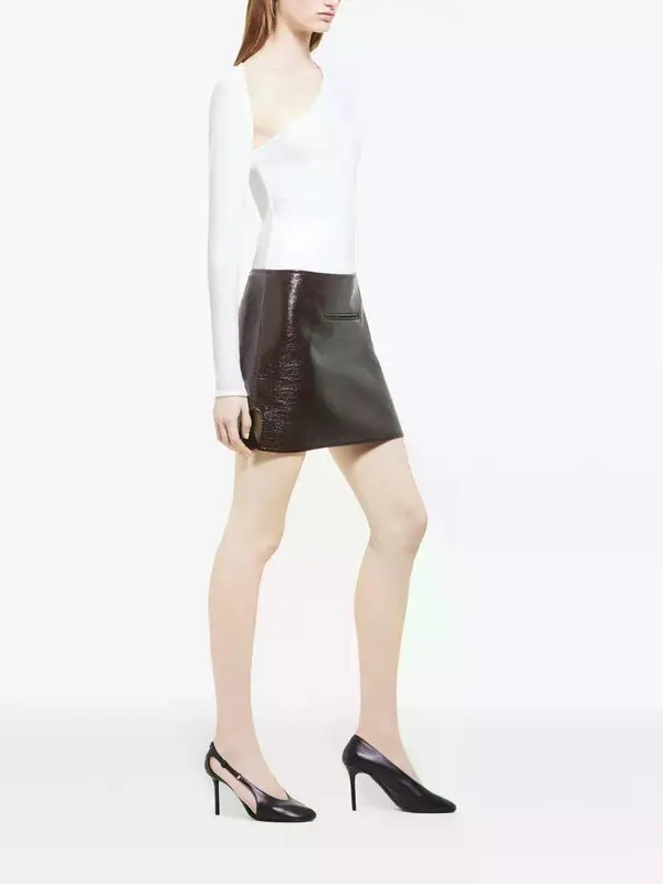 COURREGES Oblique Vinyl Mini Skirt