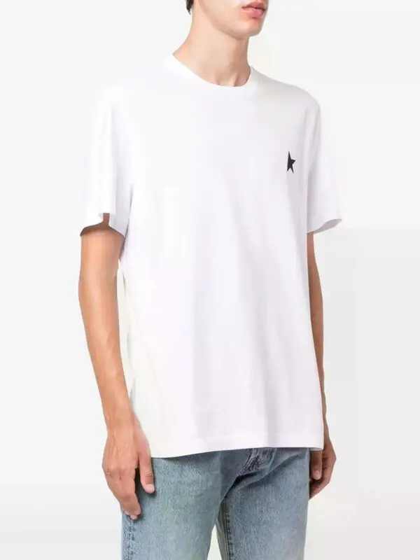 GOLDEN GOOSE Crewneck T-shirt With Black Star Detail