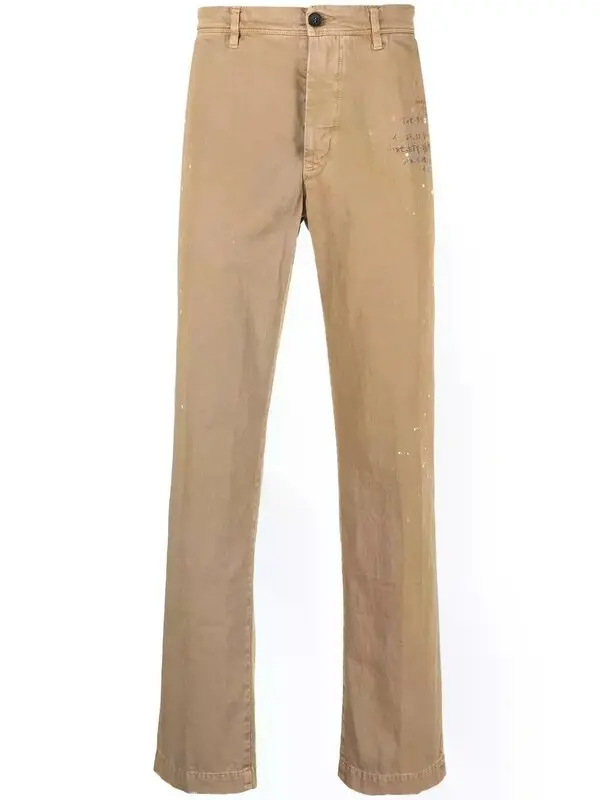 Incotex Text-print Straight-leg Trousers
