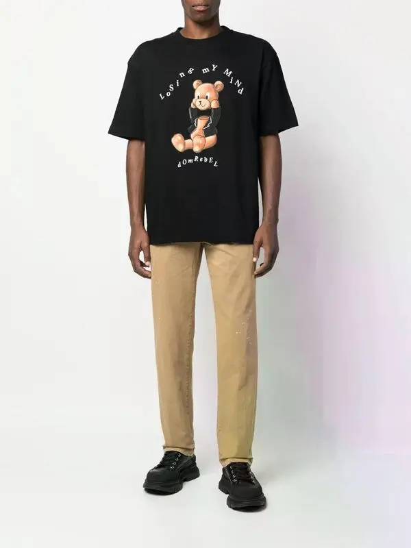 Incotex Text-print Straight-leg Trousers