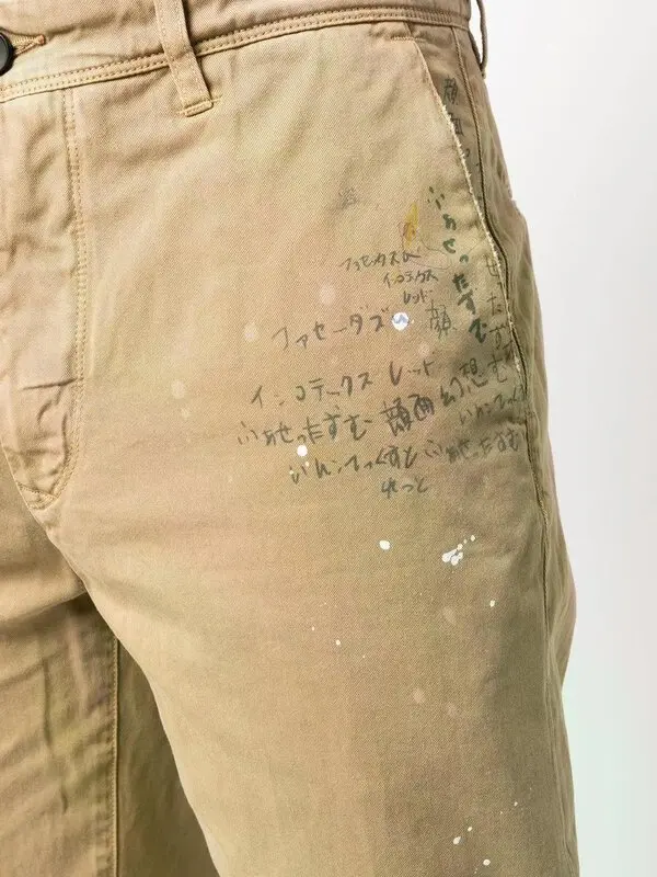 Incotex Text-print Straight-leg Trousers