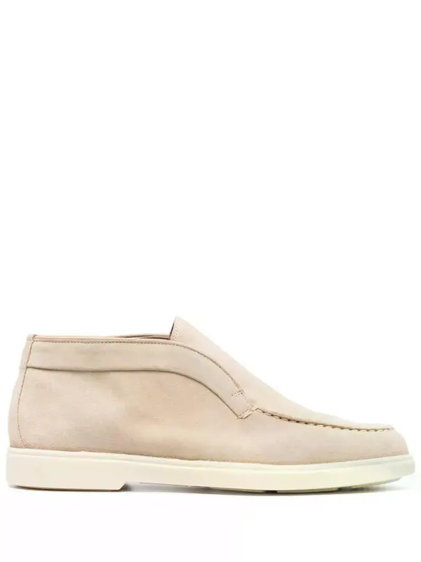 Santoni Suede Slip-on Loafers - Neutrals