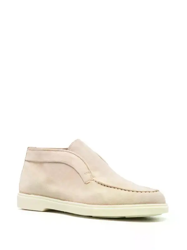 Santoni Suede Slip-on Loafers - Neutrals