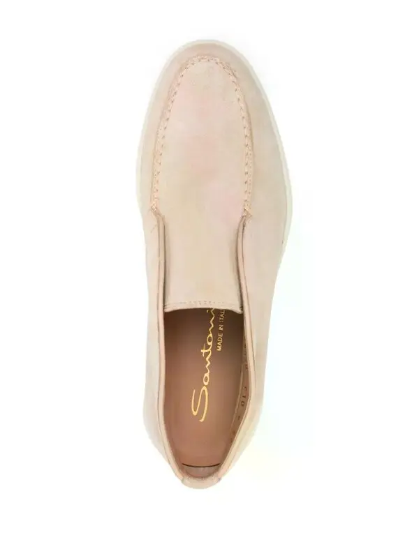 Santoni Suede Slip-on Loafers - Neutrals