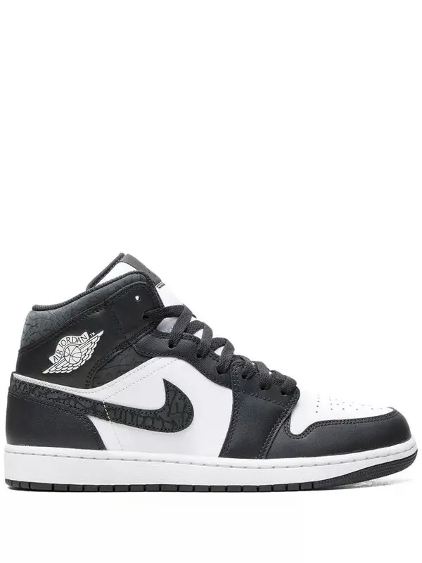 JORDAN Air 1 Mid Panda Elephant Sneakers - Black