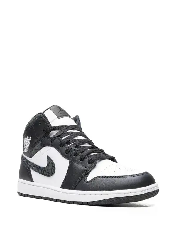JORDAN Air 1 Mid Panda Elephant Sneakers - Black