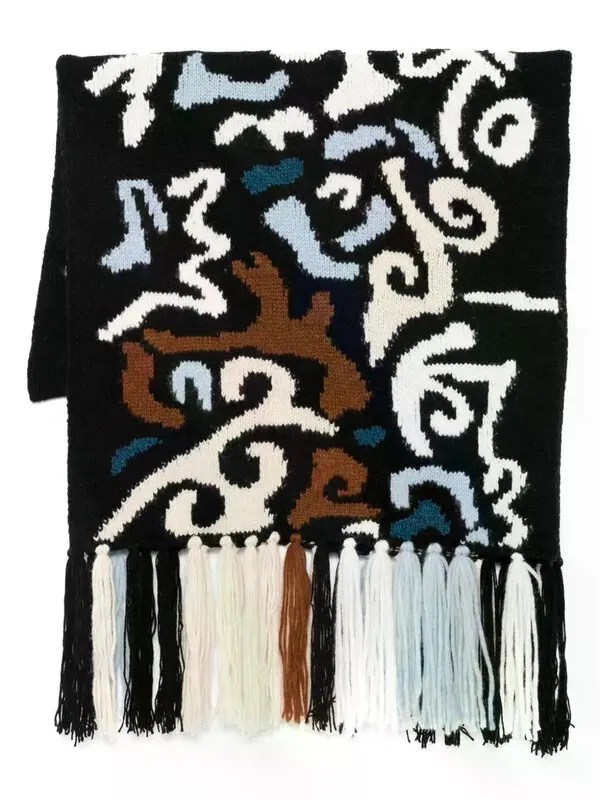 Ermanno Scervino Patterned-jacquard Scarf - Black