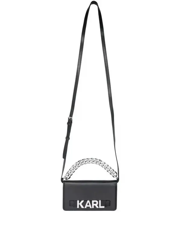 Karl Lagerfeld Logo-lettering Leather Phone Case - Black