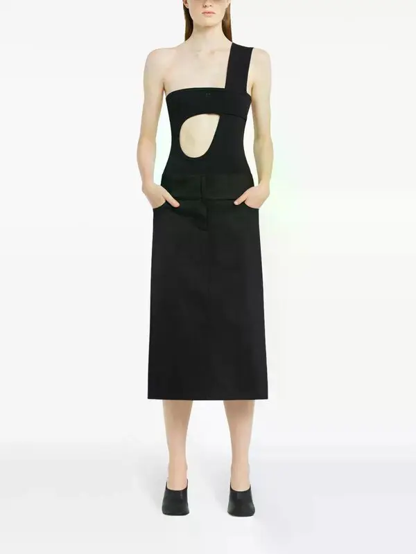 COURREGES Belted Midi Skirt - Black