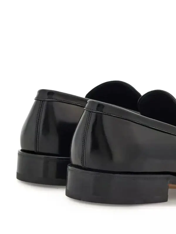 FERRAGAMO Gancini-plaque Leather Moccasins